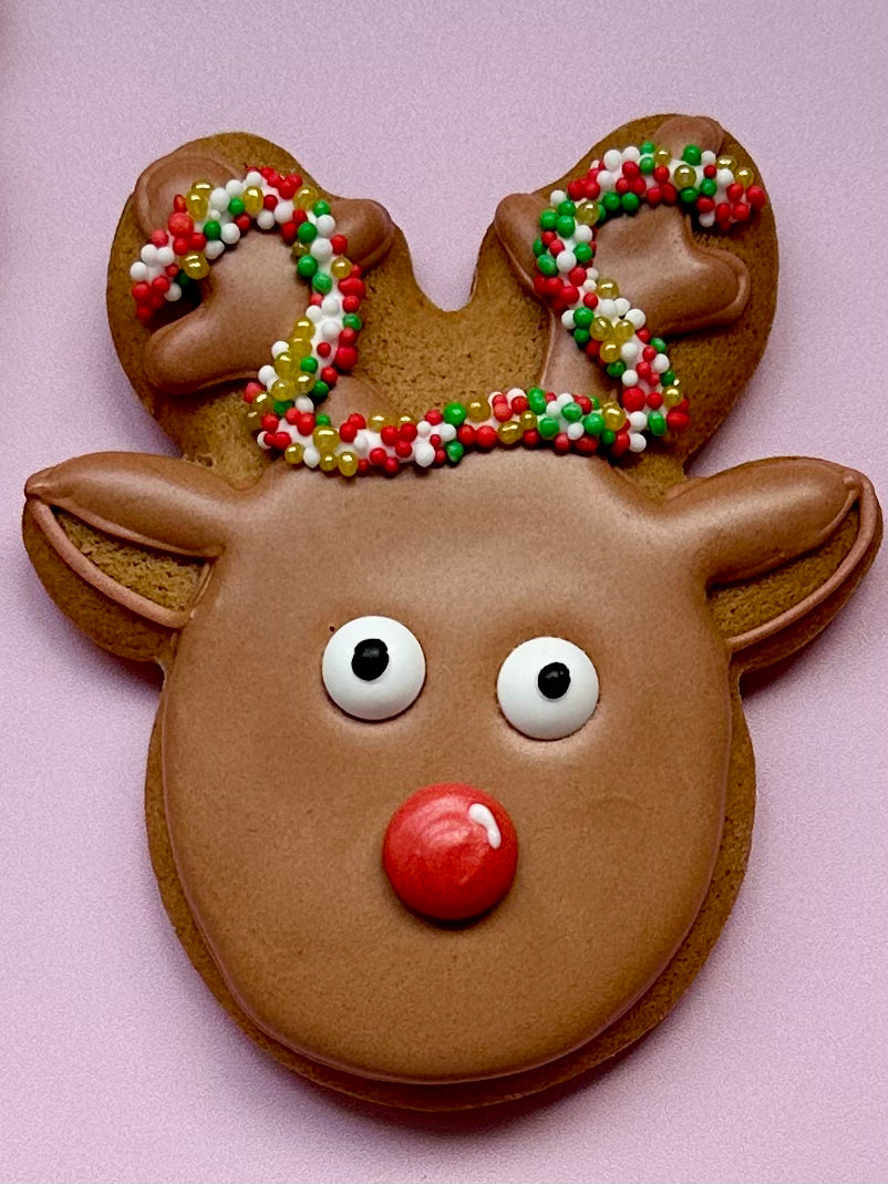 Individual Reindeer Head Cookies – Moments to Savour